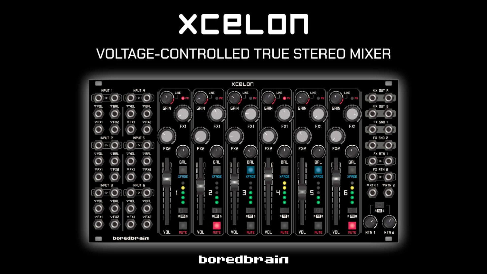Boredbrain annonce le mixeur Eurorack Xcelon à la Knobcon 2023 - Audiofanzine