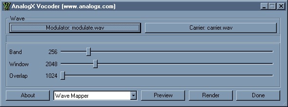 Vocoder - AnalogX Vocoder - Audiofanzine