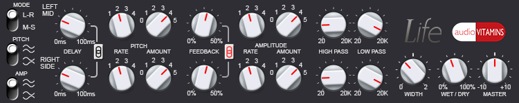 Audio Vitamins Life, délai et modulations pour apporter du mouvements aux enregistrements audio ...