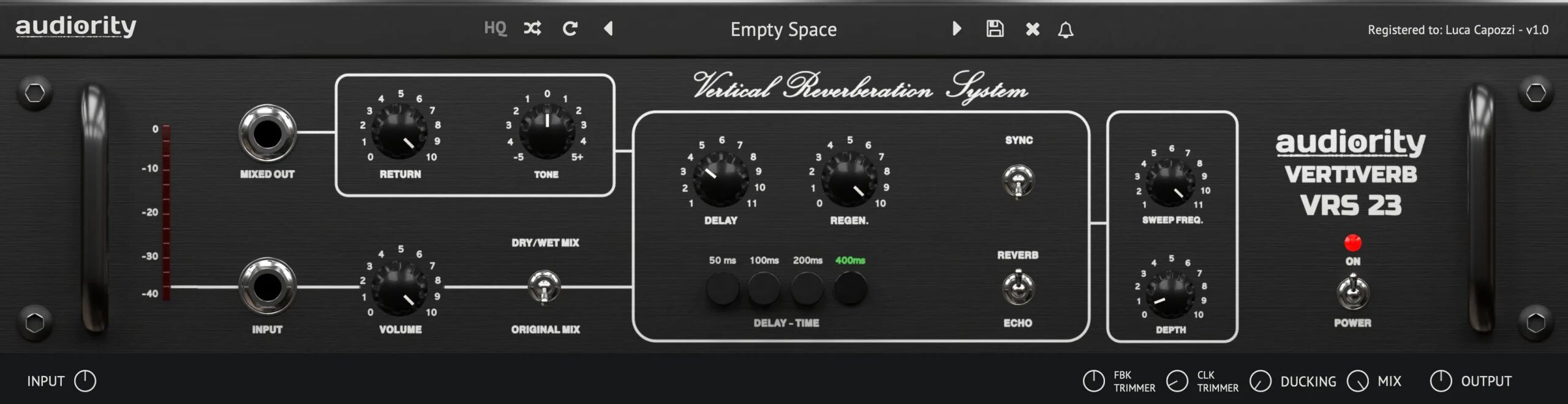 VertiVerb VRS23 - Audiority VertiVerb VRS23 - Audiofanzine