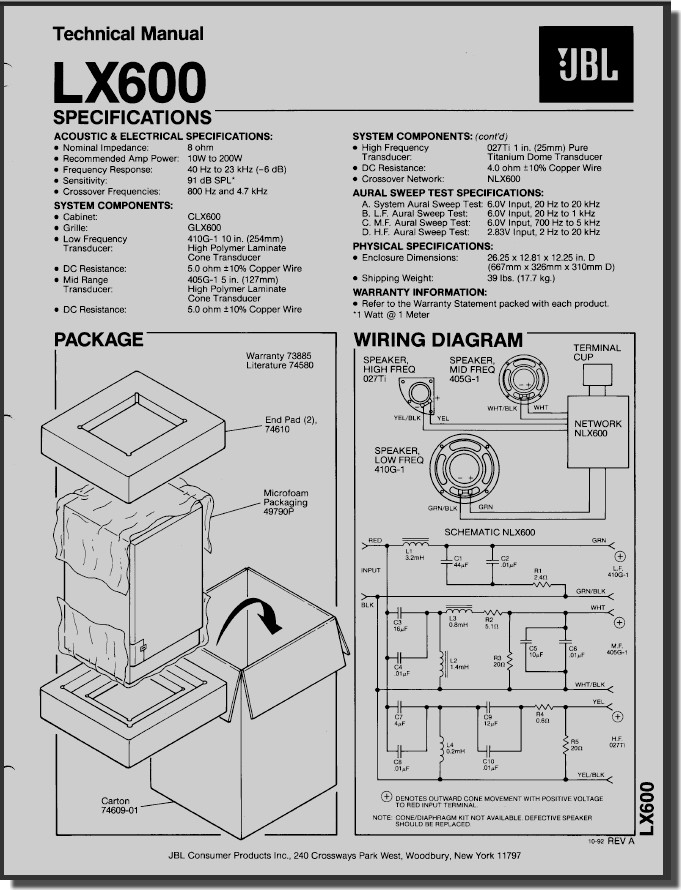 LX 600 - JBL LX 600 - Audiofanzine