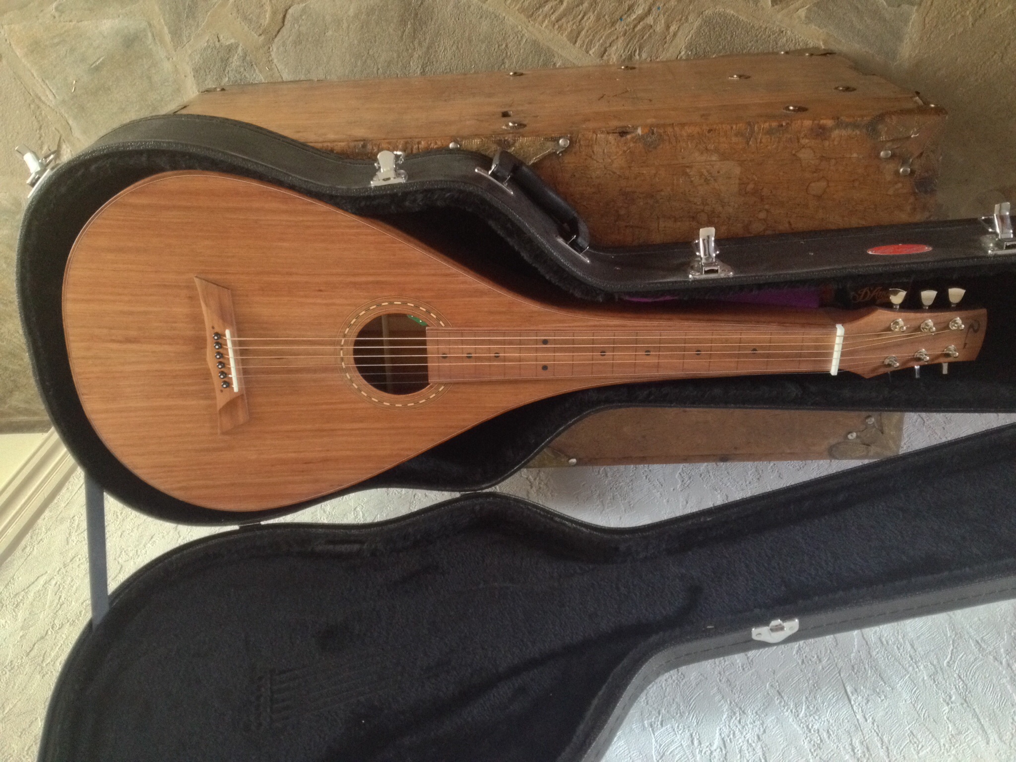 Weissenborn Guitare lap-steel "tear-drop" électro-acoustique en Muninga ...